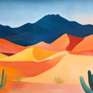Georgia Okeeffe Inspired Desert Canvas Art Southwestern Landscape Etsy
