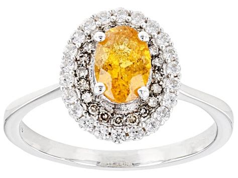 Orange Spessarite Rhodium Over Sterling Silver Ring 120ctw Amd593 Jtv