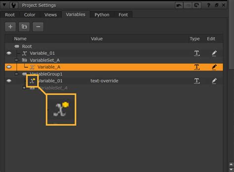 using the variablegroup node