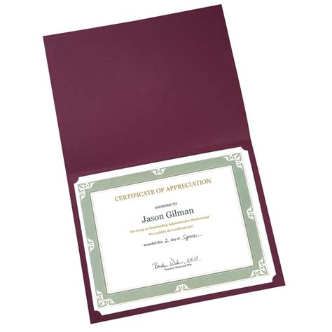 Classic Paper Certificate Folder Wristbandtoday Com Sku 5301