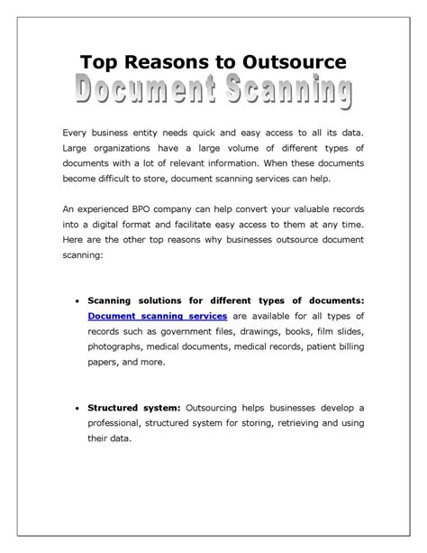 Top Reasons To Outsource Document Scanning By Managed Outsource