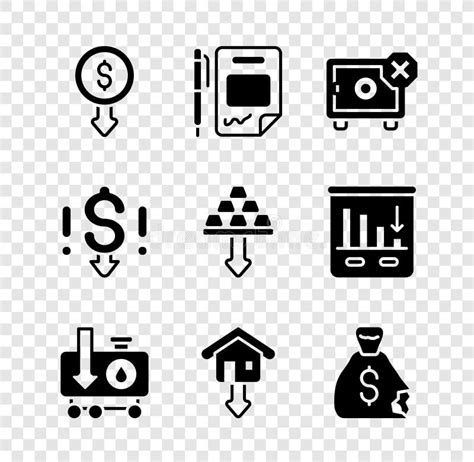 Set Dollar Rate Decrease Contract Money And Pen Safe Drop In Crude Oil Price Falling