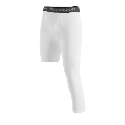 Mens One Leg Compression Capri Tights Base Pants Layer Athletic