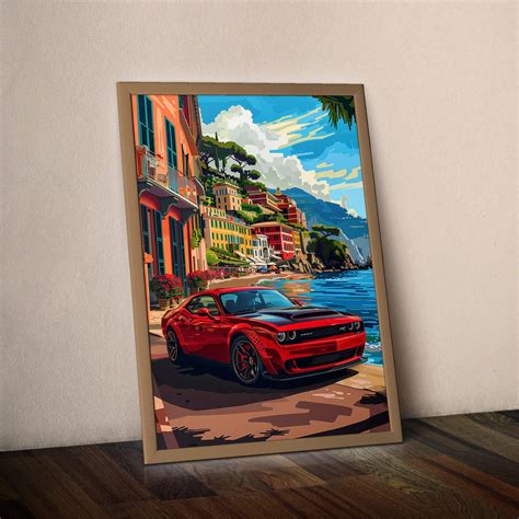 Dodge Poster Challenger Srt Hellcat Poster 9310 0 Dodge Wall Decor Dodge Art Illustration T