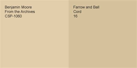 Benjamin Moore From The Archives Vs Farrow And Ball Cord Comparison