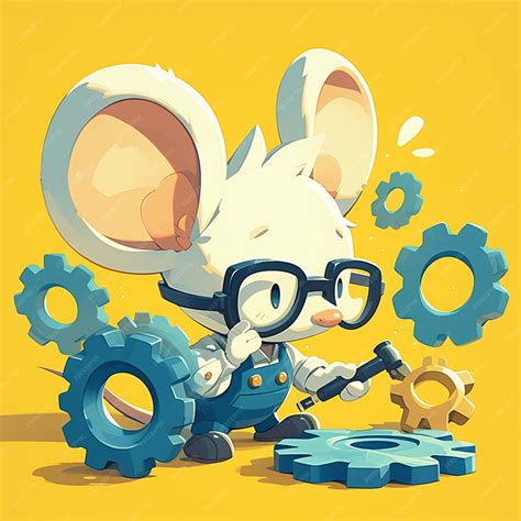 Premium Vector A Clever Mouse Accountant Cartoon Style