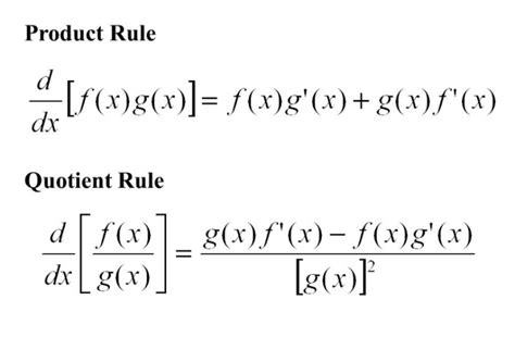 quotient and product rule formula a complete guide