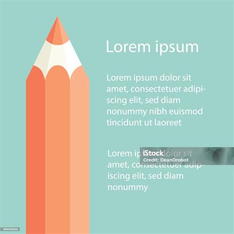연필과 텍스트 공간이 평면 교육 infographic 디자인 벡터 일러스트 레이 션 개념과 주제에 대한 스톡 벡터 아트 및 기타