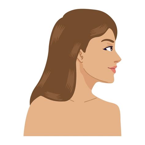 Young Woman Profile Naked 10528389 Vector Art At Vecteezy