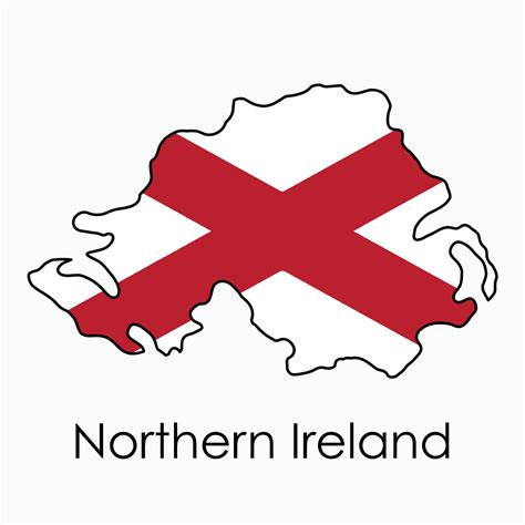 Outline Drawing Of Northern Ireland Flag Map 42169866 Vector Art At