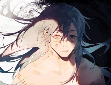 Safebooru 1boy Black Background Blue Eyes Blue Hair Closed Mouth