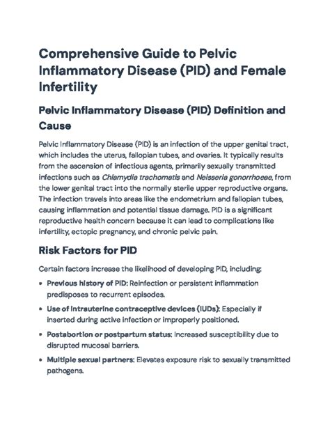 Comprehensive Guide To Pid And Female Infertility Management Pid 101