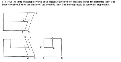 Solved The Three Orthographic Views Of An Object Are Chegg