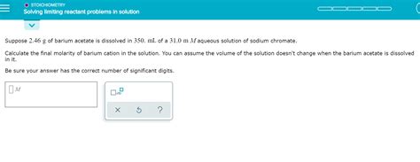 Solved O Stoichiometry Solving Limiting Reactant Problems In