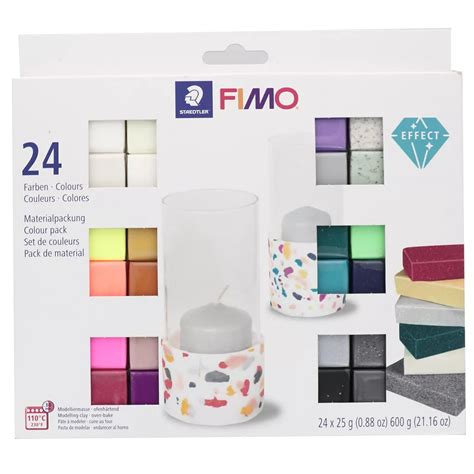 Fimo Effect Colour Pack 24 Colours X1 Perles And Co