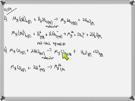 Solvedwrite A Balanced Molecular Equation And A Net Ionic Equation For The Following Reactions