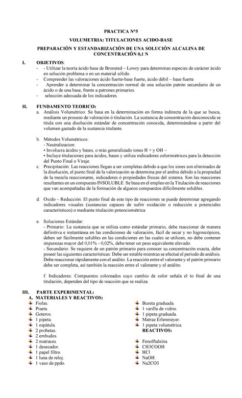 Practica N°5 Warning Tt Undefined Function 32 Practica N° Volumetria Titulaciones Acido