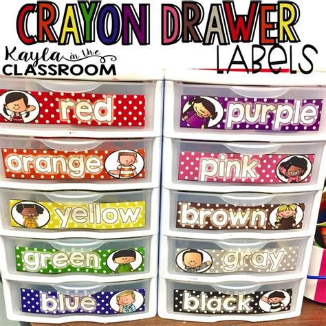 Crayon Drawer Labels Classroom Organization First Grade Classroom