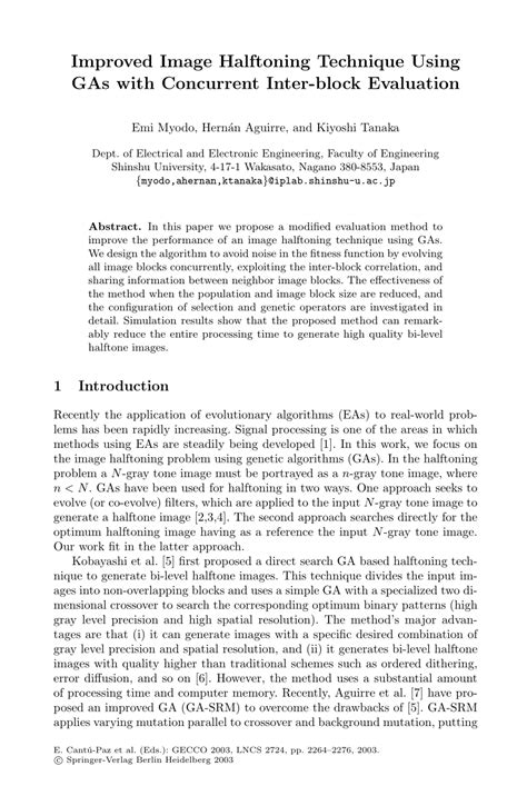 Pdf Improved Image Halftoning Technique Using Gas With Concurrent
