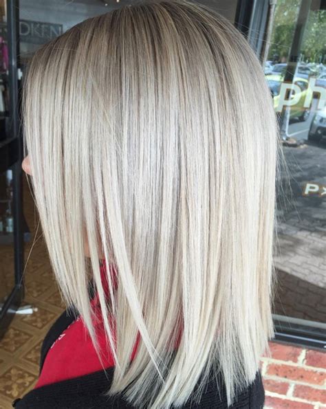 Straightened Shoulder Length Blonde Hair