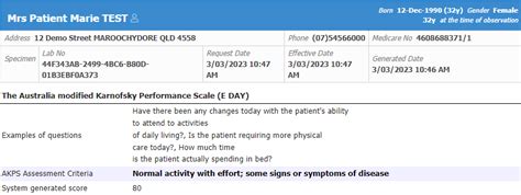 Australian Modified Karnofsky Performance Status Akps Knowledgebase Medical Objects