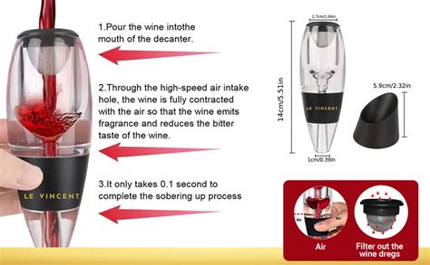 Le Vincent Premium Red Wine Aerator Decanter With Three