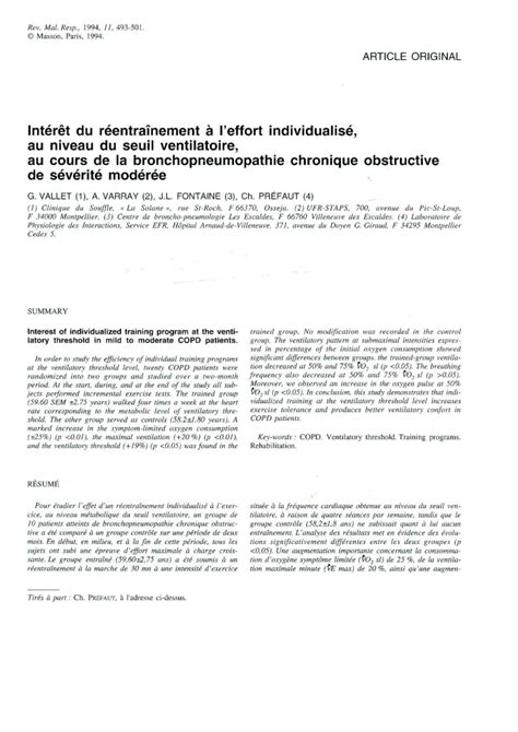 Pdf [value Of Individualized Rehabilitation At The Ventilatory Threshold Level In Moderately