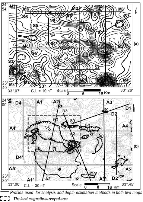 Rtp Magnetic Maps A Land Magnetic Map And B Aeromagnetic Map After