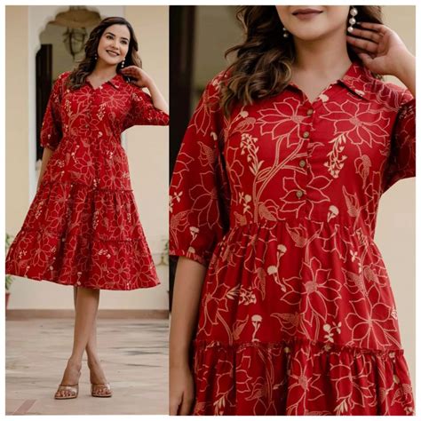 Naisha K 310 Collur Ruffle Froks Party Wear Top Collection