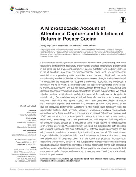 Pdf A Microsaccadic Account Of Attentional Capture And Inhibition Of