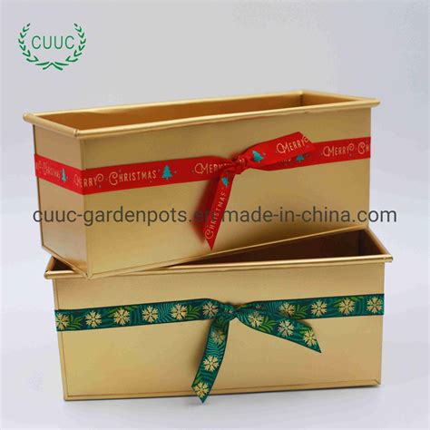 Metal Rectangular Garden Decoration Plant Pot Flower Holder Planter