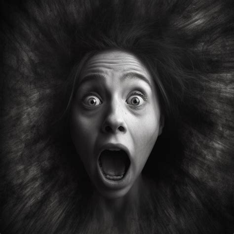 Premium Ai Image Yung Giral Face Close Up Woman Screaming With Terror