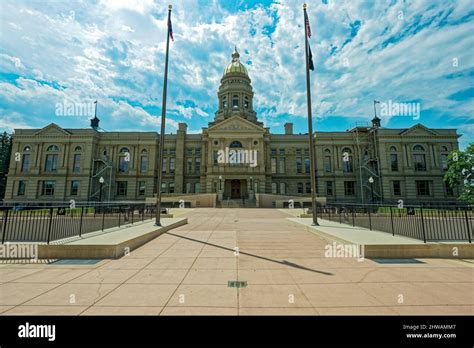 The Plaza And Rear Of The State Capitol In Cheyenne Wyoming Stock
