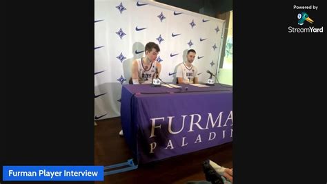 Furman Player Interview With Nick Anderson And Ben Vanderwal Youtube