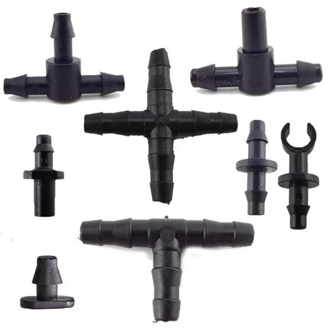 정원 물방울 관개 커넥터 피팅 47mm 호스 가시 잠금 티 스트레이트 팔꿈치 끝 플러그 관개 시스템에 대 한 파이프 어댑터