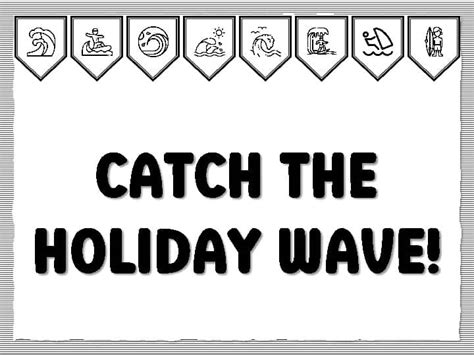 Catch The Holiday Wave Wave Bulletin Board Kit Ready To Print Wave Classroom