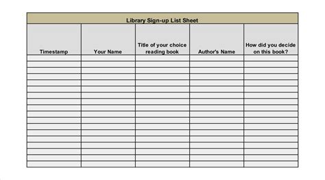 Free Printable Sign In And Sign Up Sheet [pdf Word Excel]