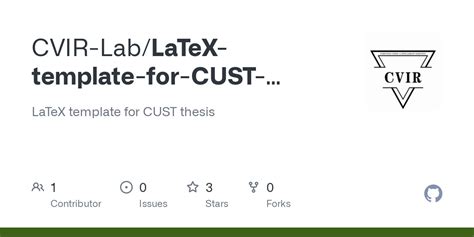 Releases · Cvir Lab Latex Template For Cust Thesis · Github