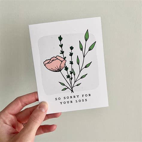 Sorry For Your Loss Card Sympathy Card Condolences Card Bereavement