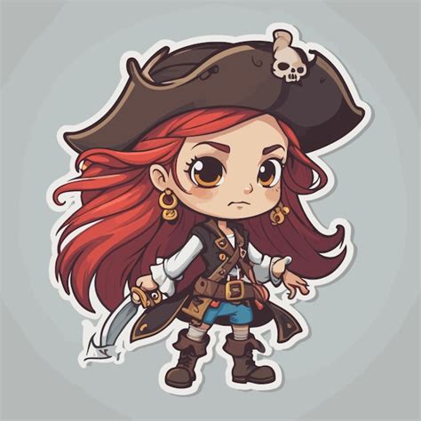 Premium Vector Girl Pirate Cartoon Vector Premium Vector Girl Pirate Cartoon Vector
