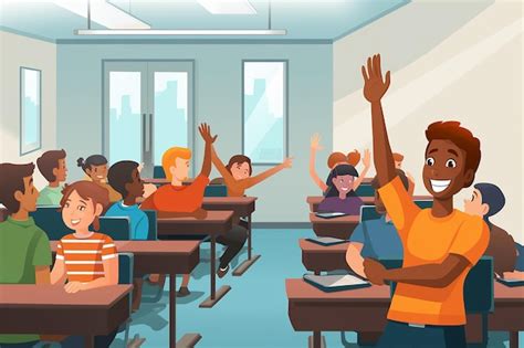 Premium Photo Cartoon Classroom Flat Design Vector Illustration