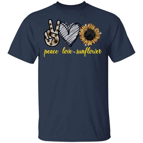Peace Love Sunflower Shirt Sweatshirt Ladies Tee