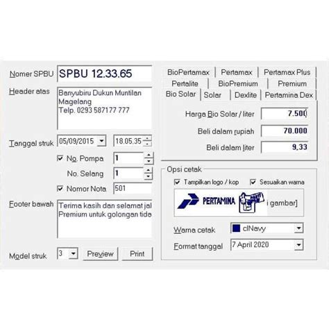 Jual Software Nota Bbm Premium Pertalite Solar Pertamax Di Seller Rich