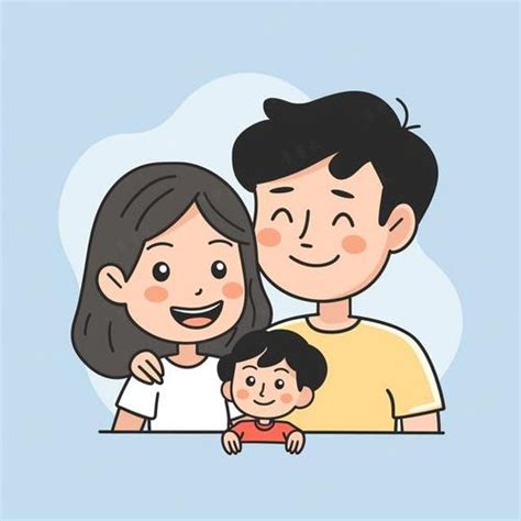 幼童一家三口简笔画（14张）简笔画图片大全