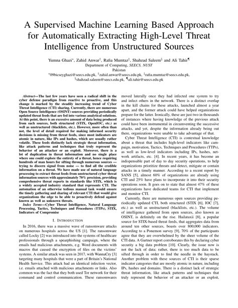 Pdf A Supervised Machine Learning Based Approach For Automatically Extracting High Level