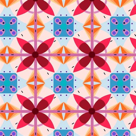 Free Vector Flat Design Colorful Geometric Pattern