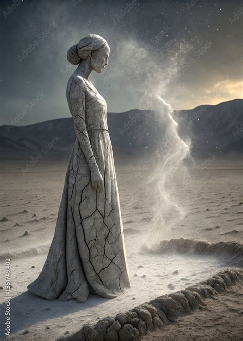 Lots Wife Turning Into A Pillar Of Salt Dramatic Biblical Scene Old