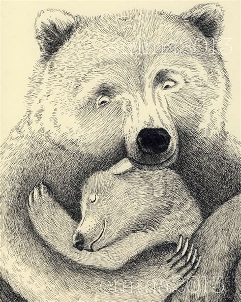 Bear Hug Etsy Bear Art Bear Hug Bear Illustration