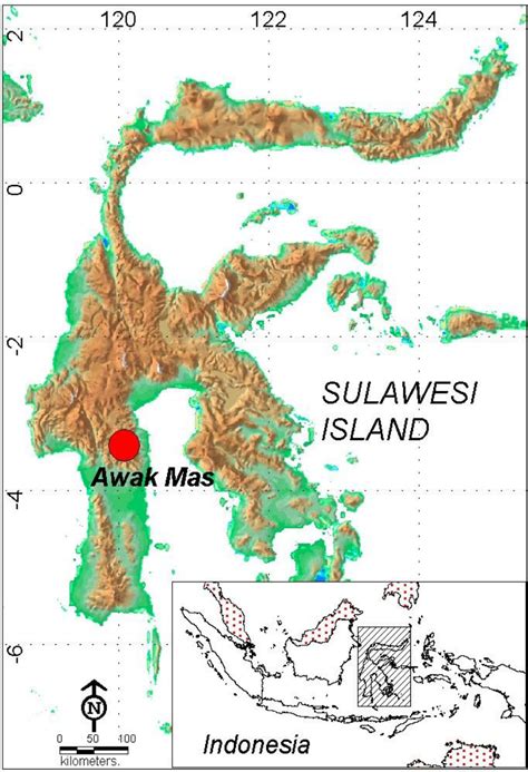 Location Map Of Awak Mas Mesothermal Gold Deposit In Sulawesi Island