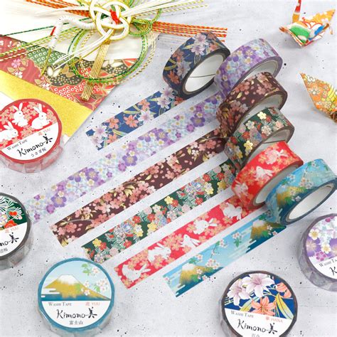 Kimono Washi Tapes 15mmx7m Pinna Calligraphy